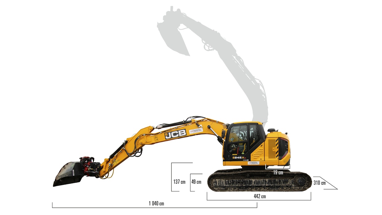 JCB 245XRL -kaivinkone: Hyvä näkymä työalueelle - Maarakennus - Koneviesti